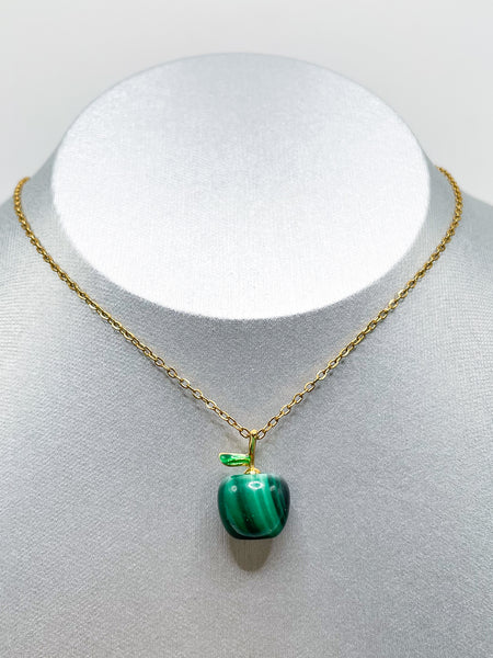 Malachite Apple Pendant 🍏 – 5D Healing Crystals