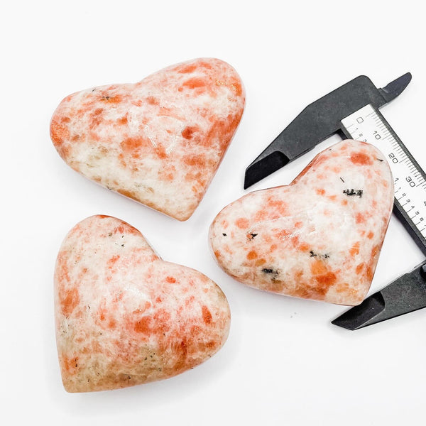Sunstone Heart Shape Palm Stones – 5D Healing Crystals